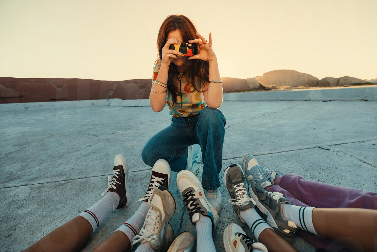 Group of friends having fun taking pictures together outdoors – Jacob ...