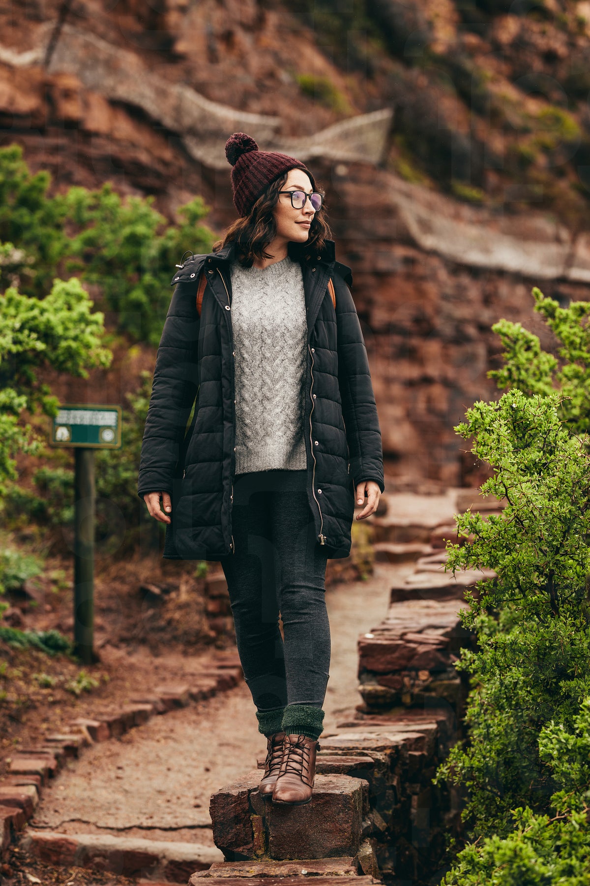 Woman tourist on stone embankment at the hill – Jacob Lund Photography ...