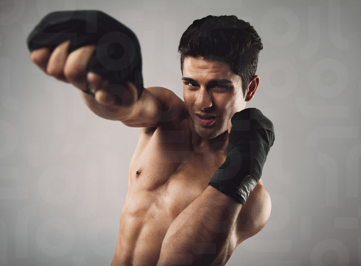 Young man practicing shadow boxing – Jacob Lund Photography Store ...
