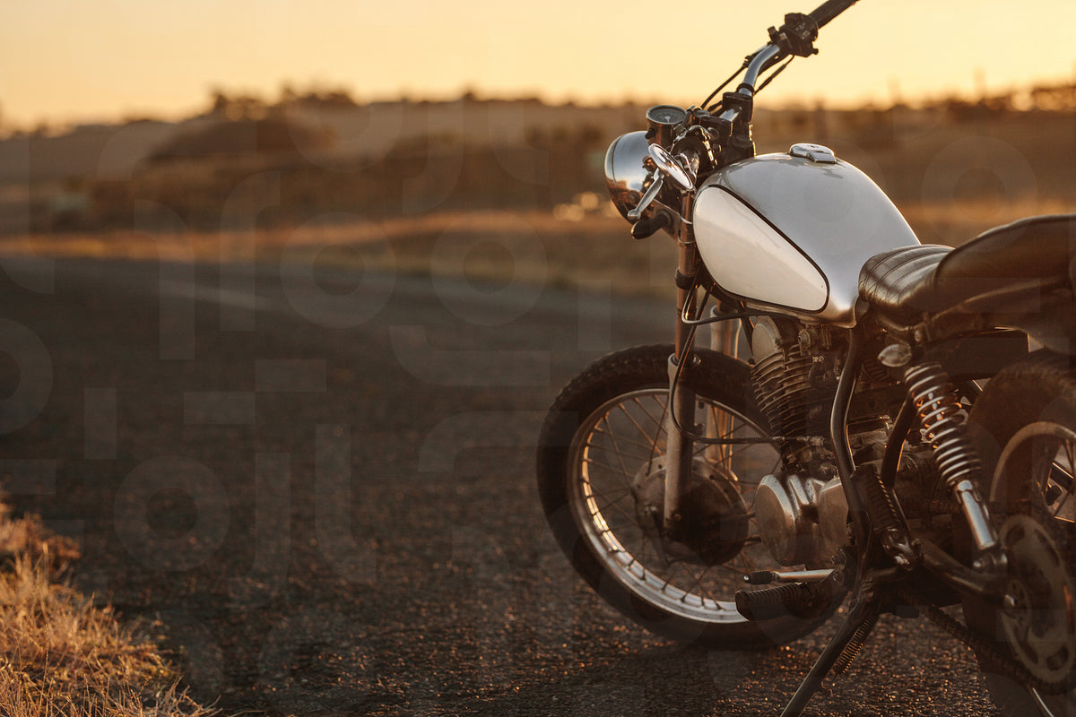 Vintage motorcycle on country road – Jacob Lund Photography Store ...