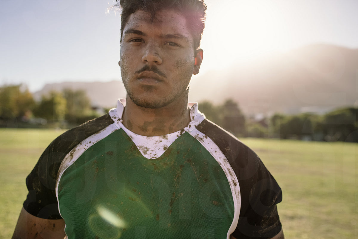 Dirty rugby player on field – Jacob Lund Photography Store- premium ...