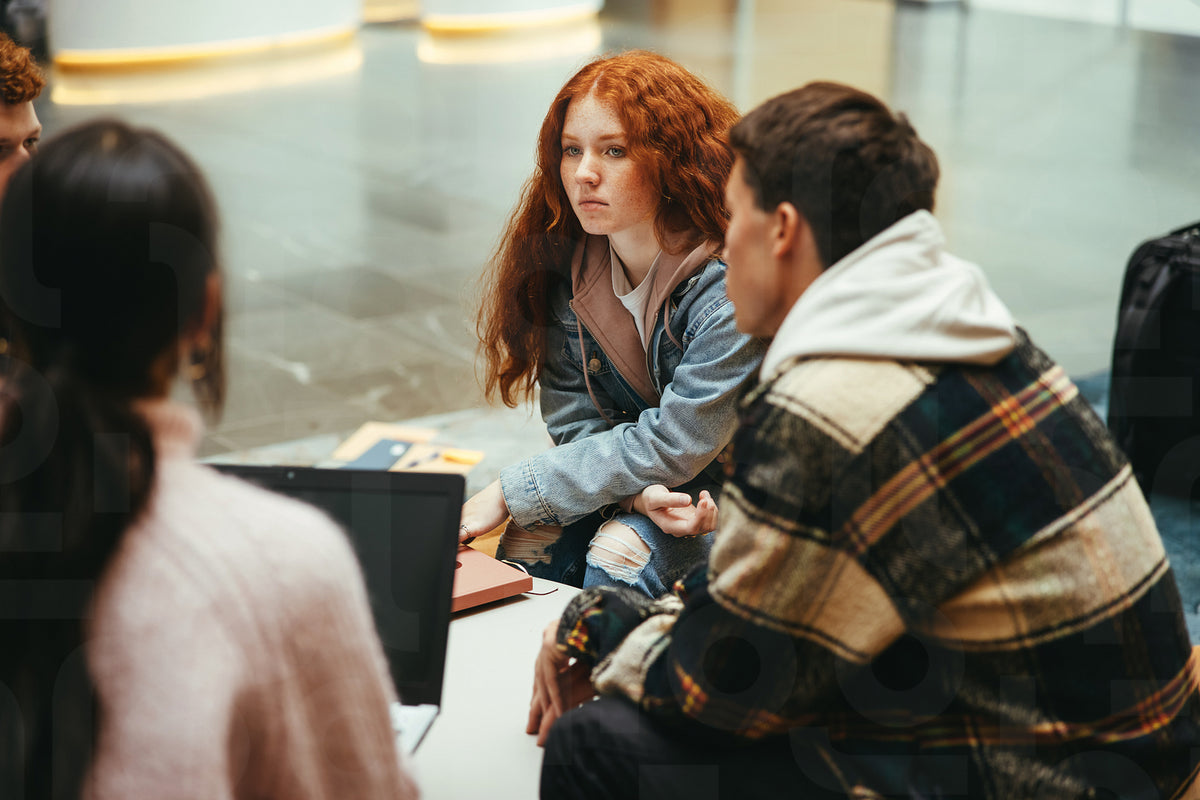 Students doing project study together in college – Jacob Lund ...